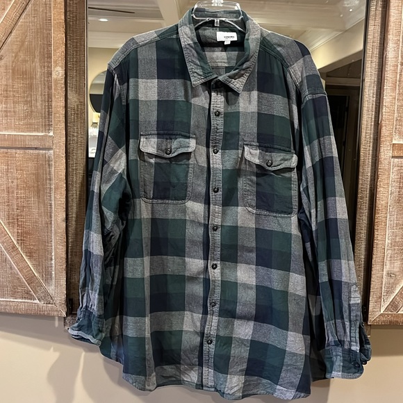 Sonoma | Shirts | Sonoma Flannel Shirt Mens 3xb Cotton Navy Blue Green ...